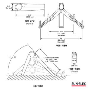 Laptop stand SUN-FLEX®GRAVITY STAND, metal, black/silver color | Officeday