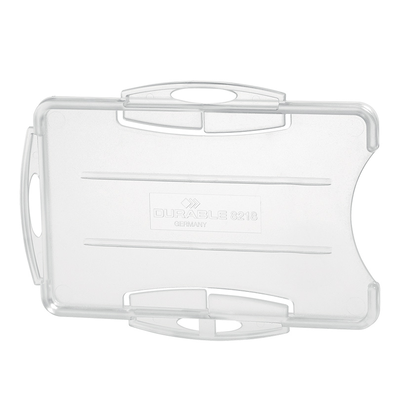 Dual security pass holder for 2 ID cards, transparent | Officeday