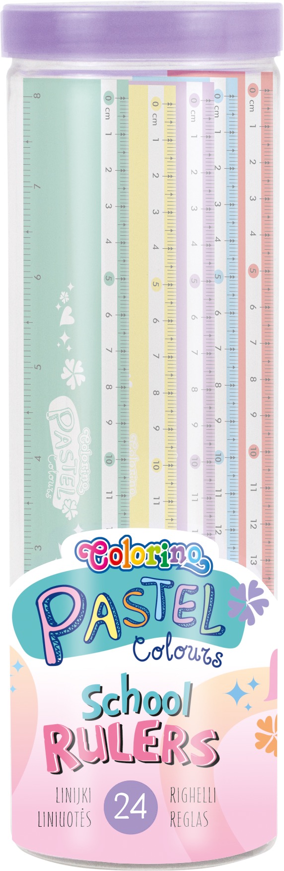 Pastel Rulers 20 cm mix colours 24 pcs | Officeday