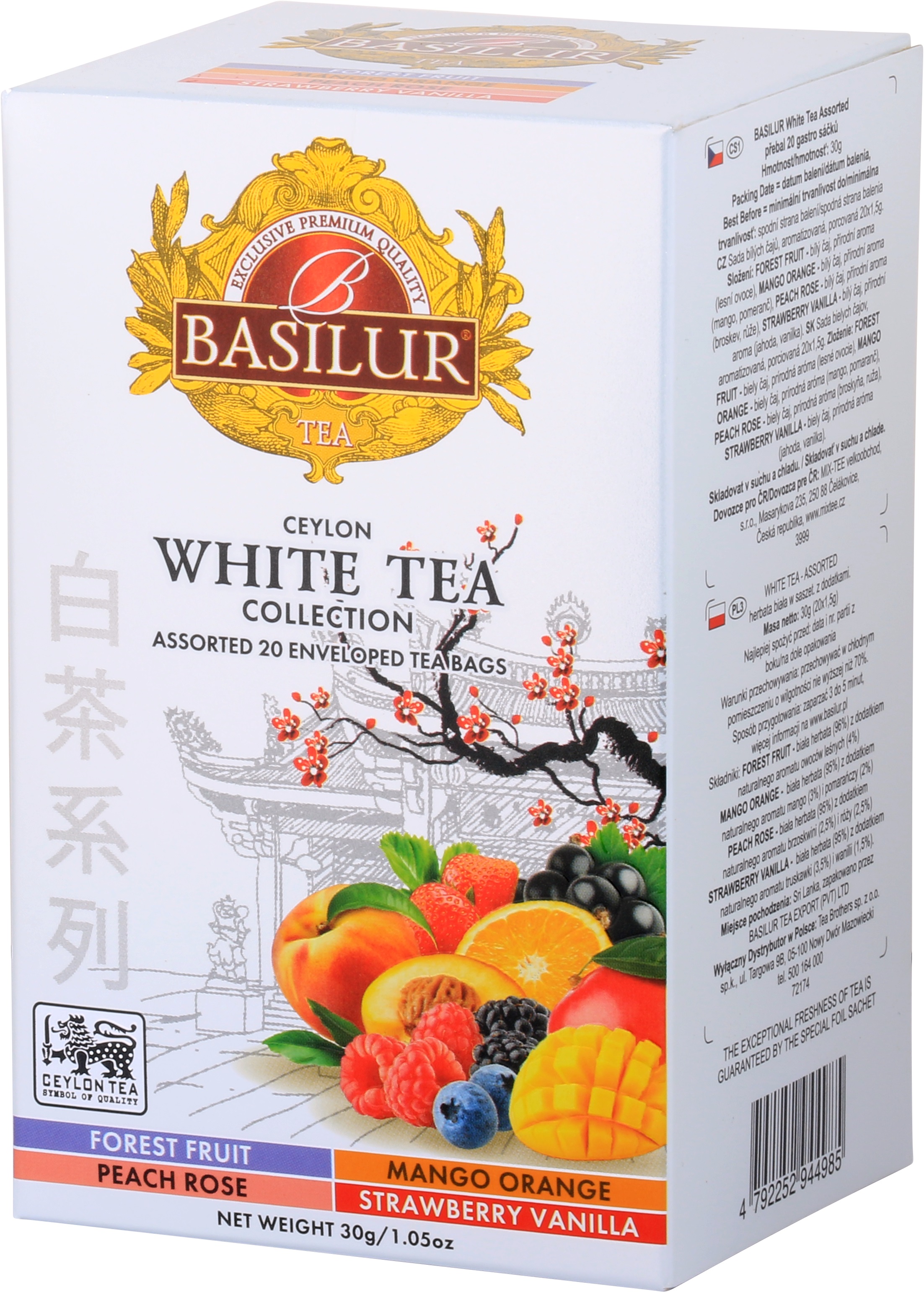 Tēja baltā Basilur Premium White Tea Assorted, 20 paciņas | Officeday ...
