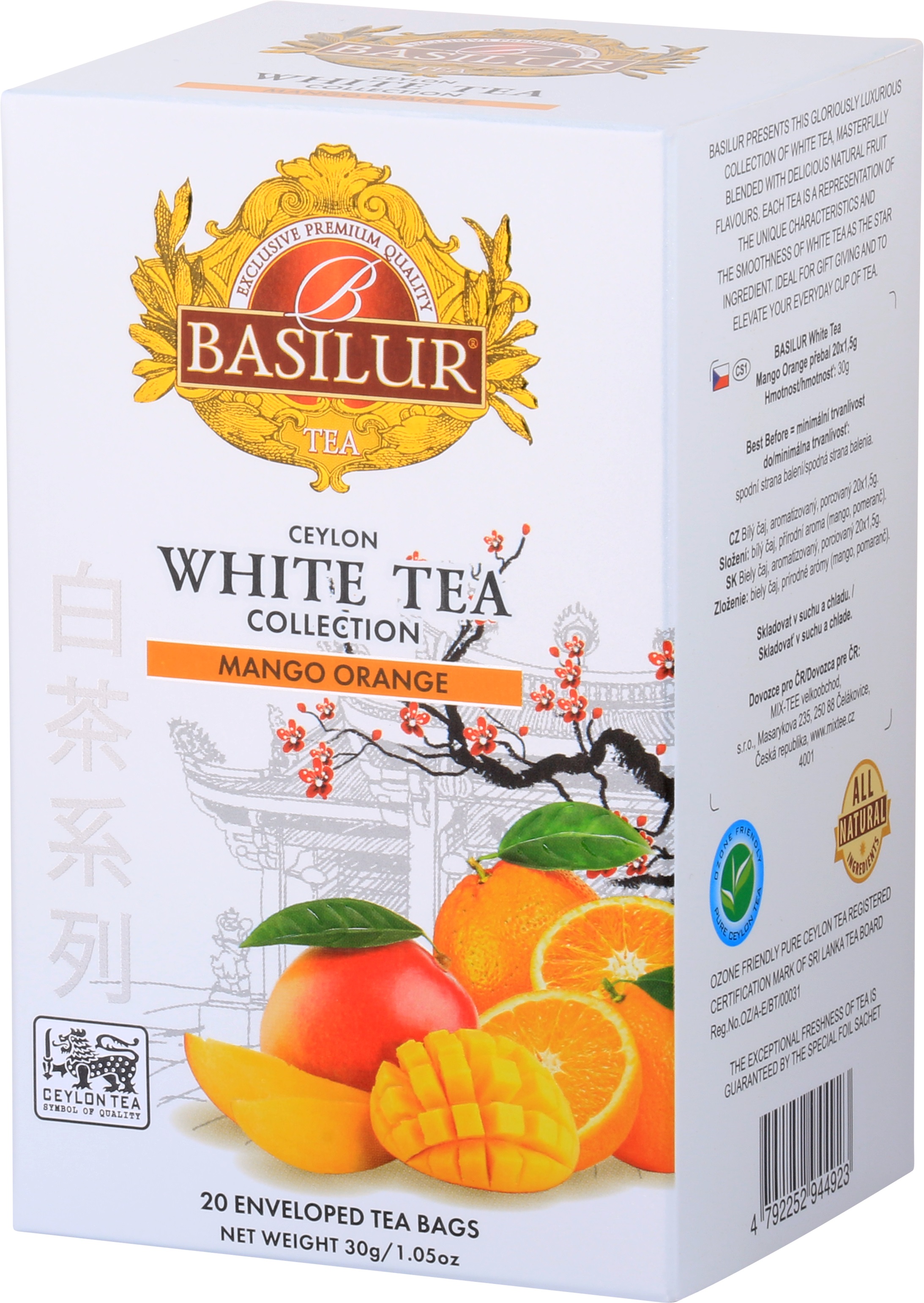 Tēja baltā Basilur Premium White Tea Mango & Orange, 20 pac | Officeday ...
