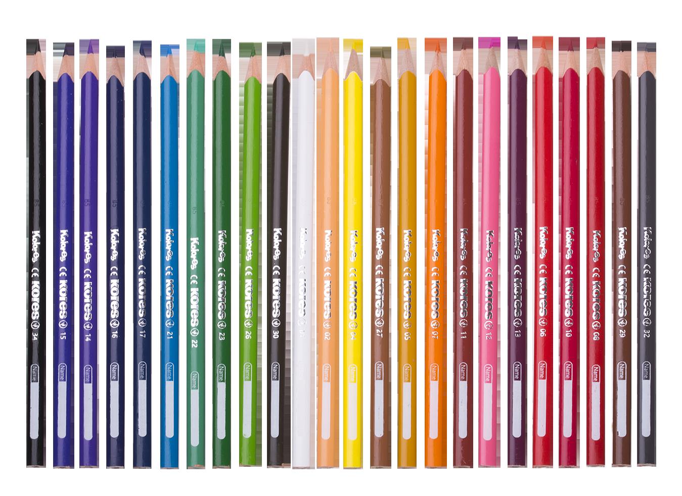 Kores Kolores Coloured Pencils, Triangular (Box of 24 Assorted Colours ...