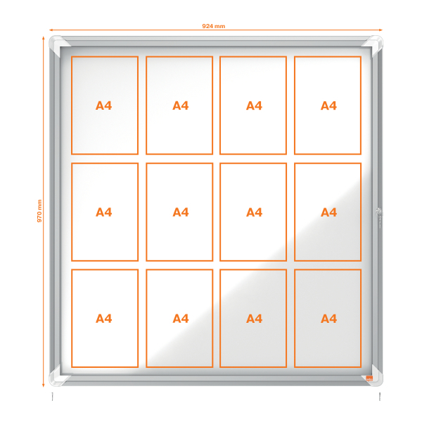 Magnetic Notice Board Nobo Premium Plus,12xA4, lockable, outdoor, lock ...